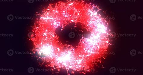 Futuristic Abstract Red Exploding Ring Circle Glowing Radiant Magical