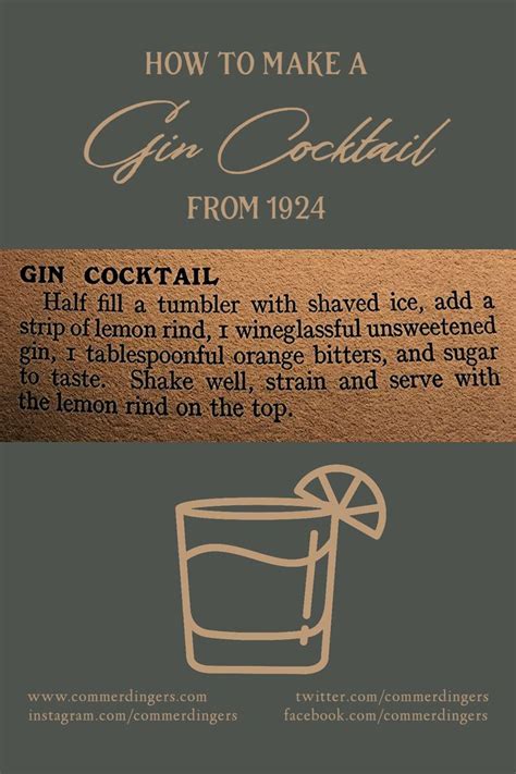 Gin Cocktail From 1924 Gin Cocktails Cocktails Gin