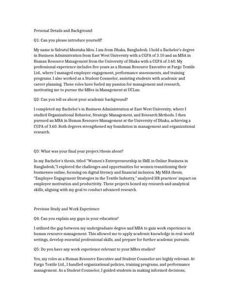 Cas Interview Questions And Answers Pdf Human Resource Management