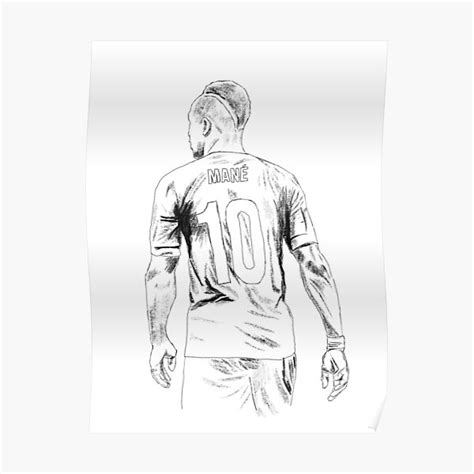 Liverpool Sadio Mane Sketch Poster For Sale By Thebcarts Redbubble
