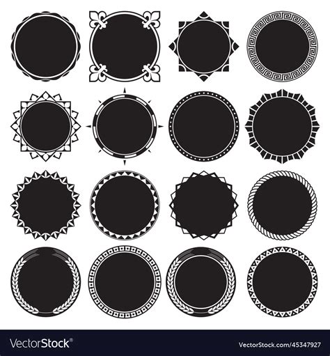 Collection Of Round Decorative Border Frames Vector Image