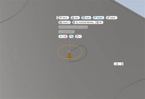 Direct Edit Rotate Faces Command Does Not Allow An Angle Of Rotation
