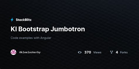 Kl Bootstrap Jumbotron Stackblitz