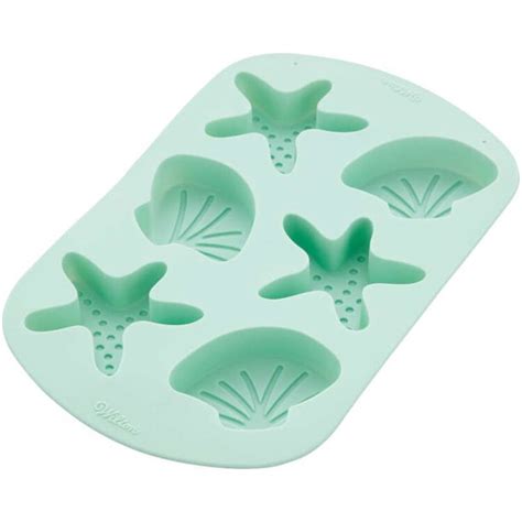 Wilton Silicone 6 Cavity Starfish And Seashell Treat Mold 2105 0 0835