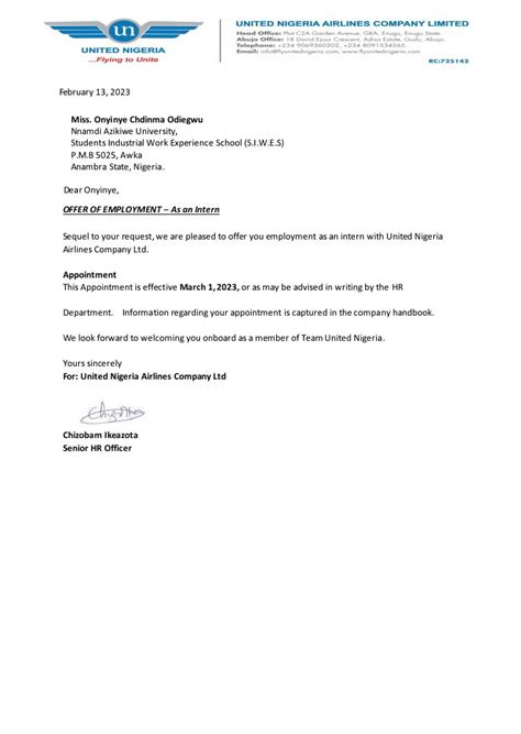 Onyinye Chidinma Odiegwu On Linkedin Opportunity Experience