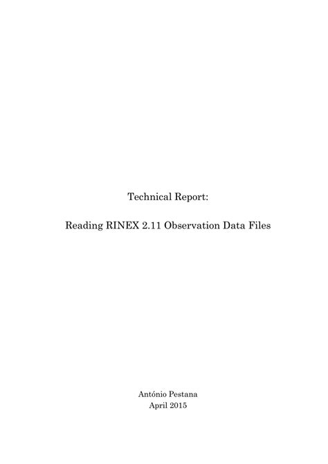 Pdf Reading Rinex 211 Observation Data Files