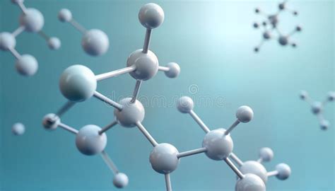 3d Render Of Molecular Structure Abstract Scientific Illustration Shows Atoms Chemical Bonds