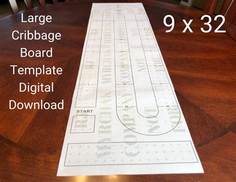 Large Cribbage Board Hole Pattern Paper Template Digital Etsy