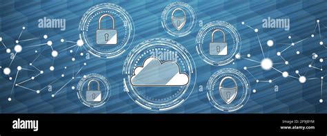 Illustration Of A Cloud Security Concept Stock Photo Alamy