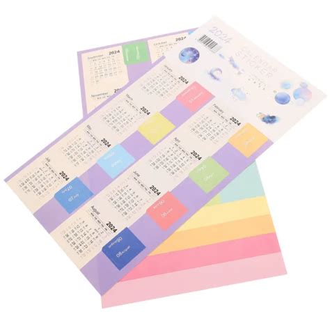 10 Sets 2024 Full Year Calendar Index Label Sticker 4pcs Set Account £9