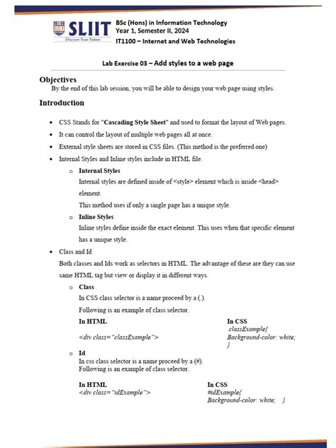 It1100 Iwt Labsheet 03 Pdf World Wide Web Internet And Web