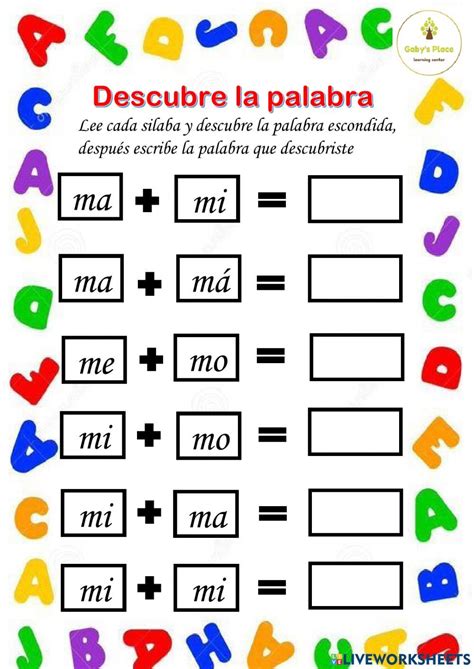 Une Con Lineas Las Silabas Para Formar Las Palabras Worksheet