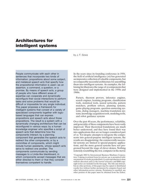 Pdf Hybrid Architectures For Intelligent Systems