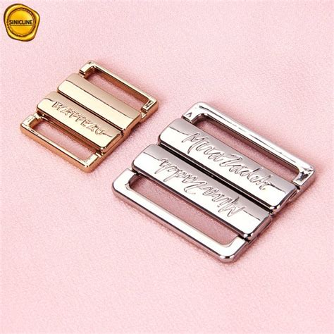 Sinicline Logo Engraved Silver Bikini Hardware Metal Bra Clasp 25mm