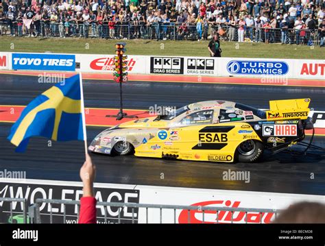 Top Methanol Funny Car Dragster Driven By Leif Andreasson At The Fia European Drag Racing