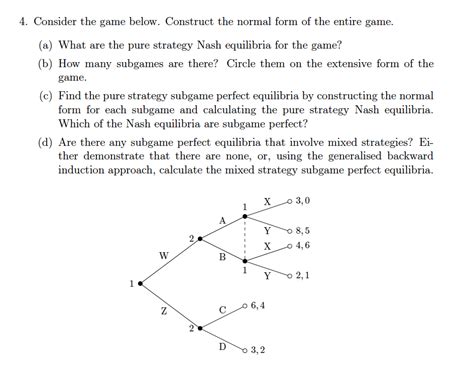 Solved 4 Consider The Game Below Construct The Normal Form