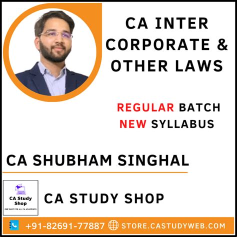 Ca Shubham Singhal Inter Law Full Course