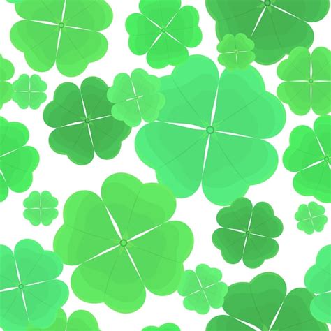 Premium Vector Four Leaf Clover Seamless Pattern