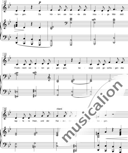 Die Beiden Grenadiere Op 49 1 Robert Schumann Sheet Music To