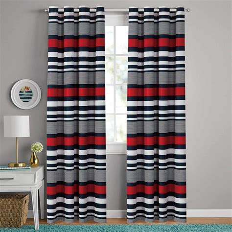 Red Striped Curtains Vintage Stripe Bowler Red Made To Measure