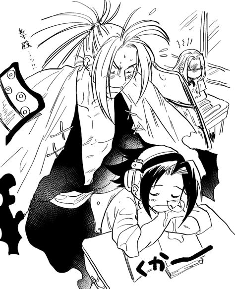 Kyouyama Anna Asakura Yoh And Amidamaru Shaman King Drawn By Nitako