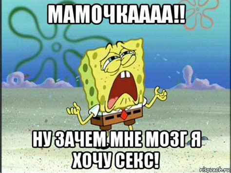 мамочкаааа ну зачем мне мозг я хочу секс Мем Спанч Боб плачет
