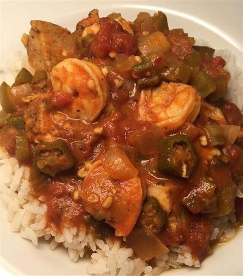 Homemade Smothered Okra And Shrimp New Orleans Creole Style