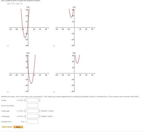 Solved Use A Graphing Utility To Graph The Quadratic