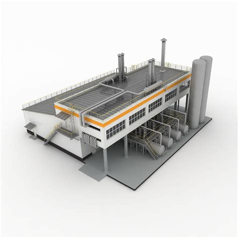 Medium Industrial Building D Model Max Fbx Obj Ds Free D