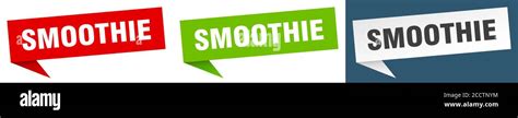 Smoothie Banner Sign Smoothie Speech Bubble Label Set Stock Vector