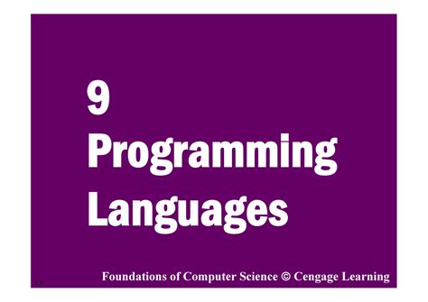Cos1521 Foundation Of Computer Science Chapter 09 9 Programming Languages Foundations Of