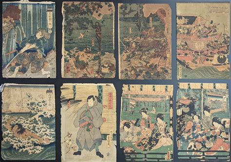 Yahooオークション S1835 浮世絵 木版画 一勇斎国芳画 一聲斎芳鶴画