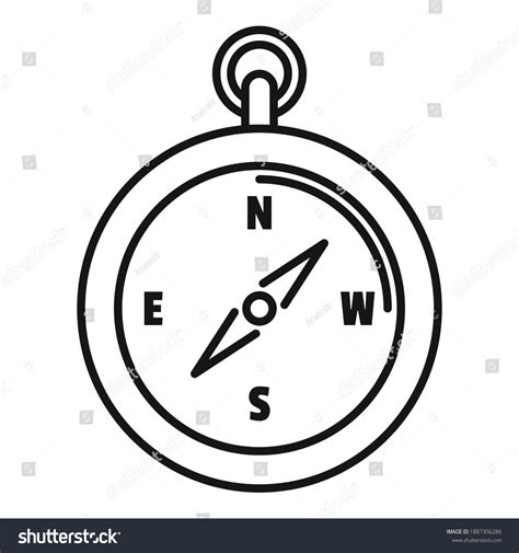 Guide Compass Icon Outline Guide Compass Stock Vector Royalty Free