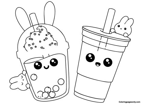 Cute Coloring Pages Printable Boba Tea Coloring Pages