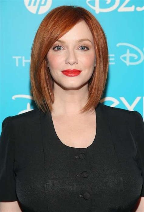 Short Red Haircut Straight Bob Cut From Christina Hendricks
