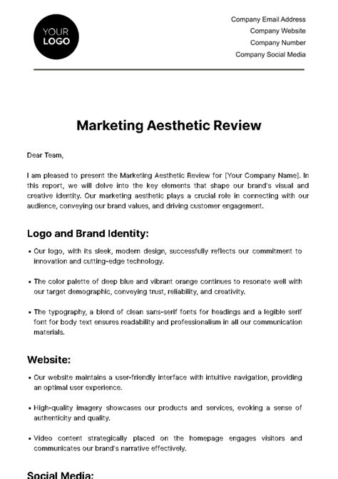 Free Marketing Aesthetic Review Template To Edit Online