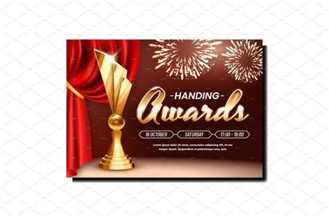 Poster Of Modern Contracted Red And Gold Award Ceremony Psd Free