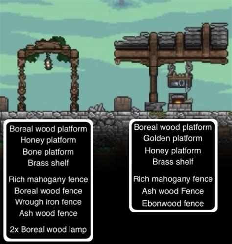 Terraria Microbuild Archway Blacksmith Build Terrarium Base Terrarium