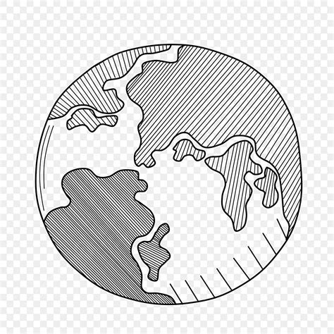 卡通手繪線描地球 卡通 手繪 線描素材圖案PSD和PNG圖片免費下載