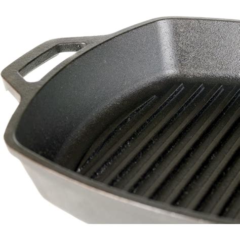 Lodge 105 Inch Square Seasoned Cast Iron Grill Pan L8sgp3