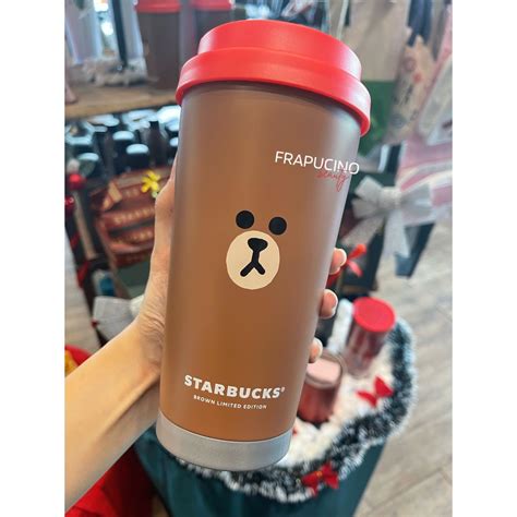 Jual Starbucks Tumbler Stainless 16oz Line Friends Brown Bear Hotcold