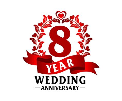 Art Vectoriel Du 8e Anniversaire De Mariage Pour Limpression De