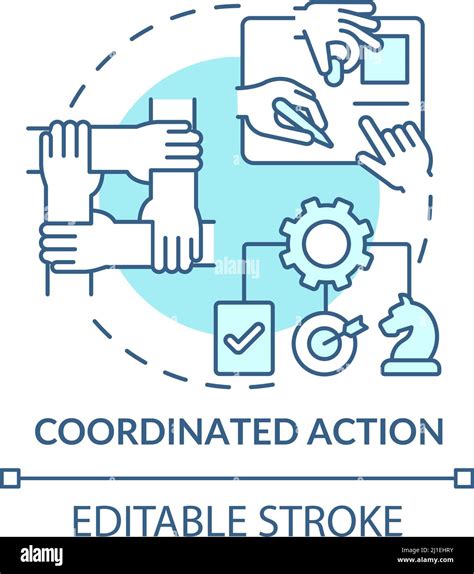 Coordinated Action Turquoise Concept Icon Stock Vector Image And Art Alamy