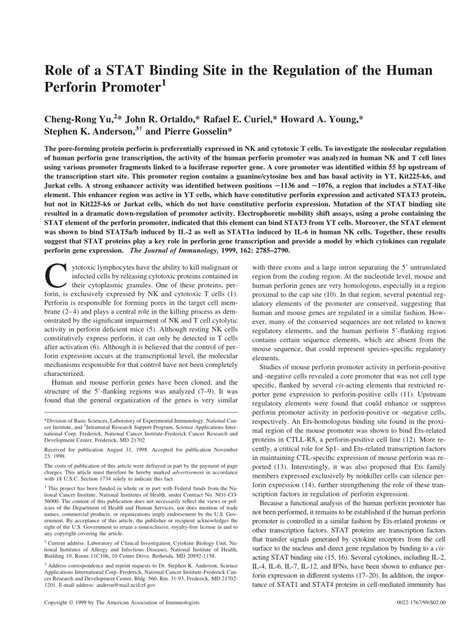 pdf role of a stat binding site in the regulation of the human
