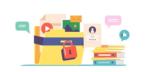 premium vector data security documents privacy and protection concept