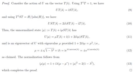 Hamiltonian Simulation Why Does The Quantum Walk Operator Only Have Two Eigenvectors