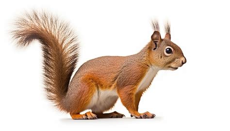 Premium Ai Image Squirrel Elevation Side View Isolated On White