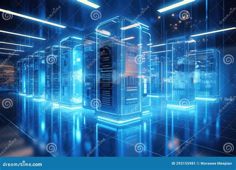 Data Center And Server Room Technology Background Stock Illustration