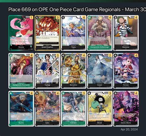 Place 669 On Ope One Piece Card Game Regionals March 30th One Piece