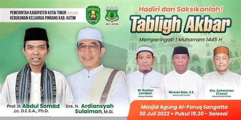 Tahun Baru Islam Di Kutim Bakal Diisi Tabligh Akbar Bersama Dai Kondang